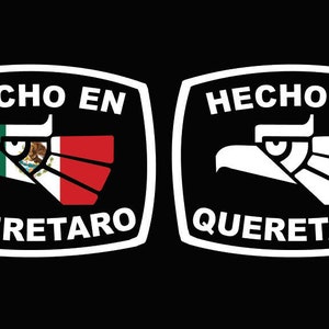 Hecho en Querétaro letras Calcomanía Car Window Laptop Vinyl Sticker ...
