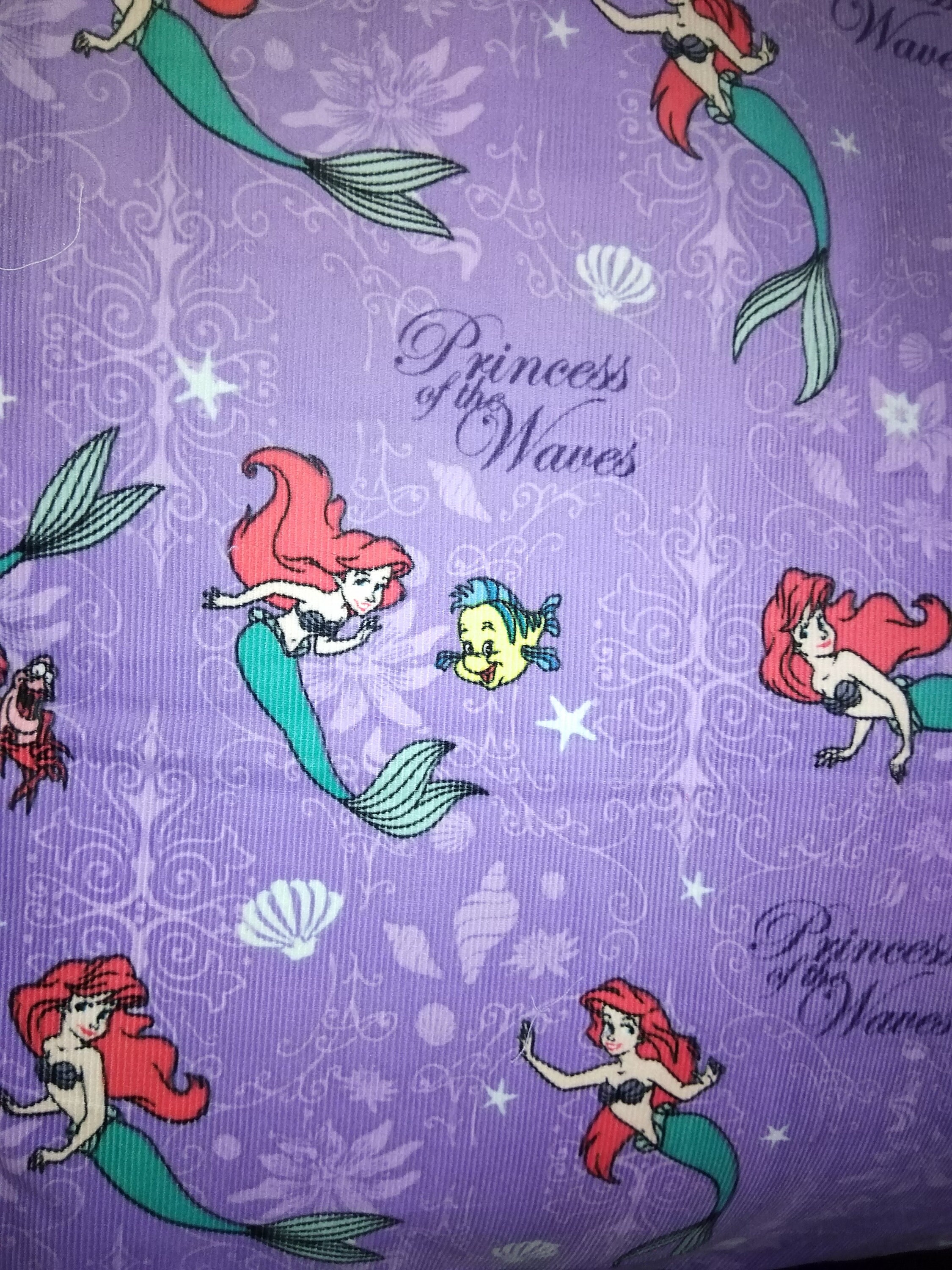 Visual Arts Ariel Licensed Cotton Fabric Floral Disney Princess The ...
