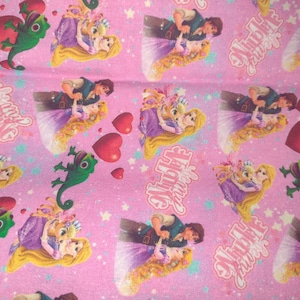 Disney Tangled Fabric Rapunzel Fabric 100% Cotton Remnants More Added ...