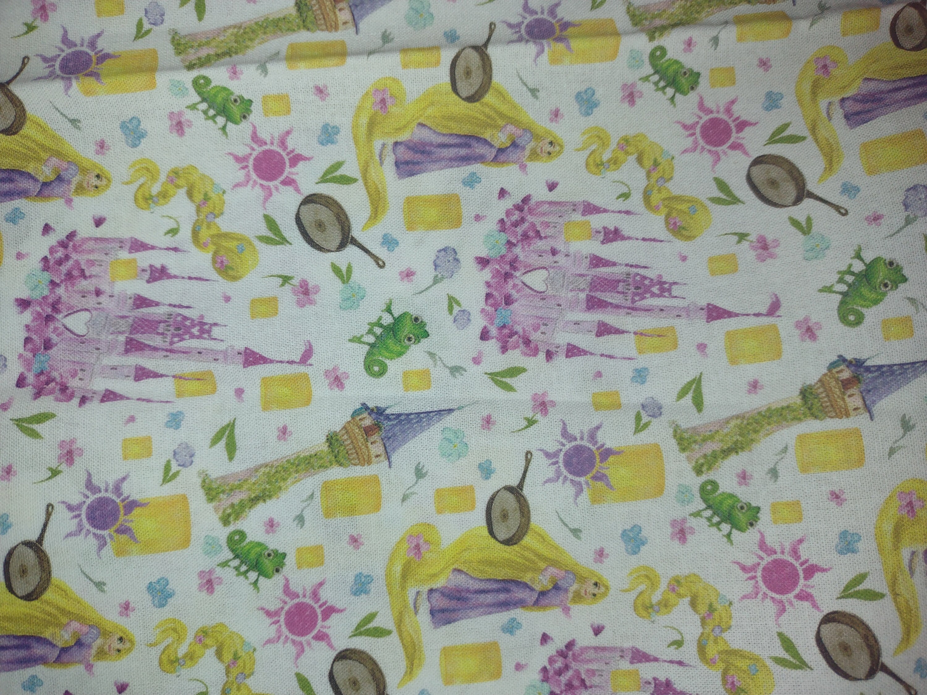 Disney Tangled Fabric Rapunzel Fabric 100% Cotton Remnants More Added 2 ...