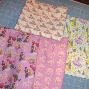 Disney Tangled Fabric Rapunzel Fabric 100% Cotton Remnants More Added 7 ...