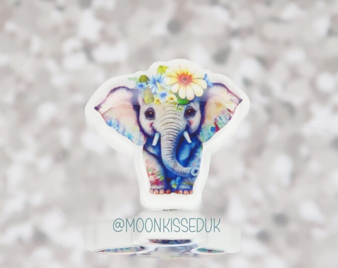 Cute Elephant Pin, Floral Elephant Badge, Cartoon Elephant Brooch ...