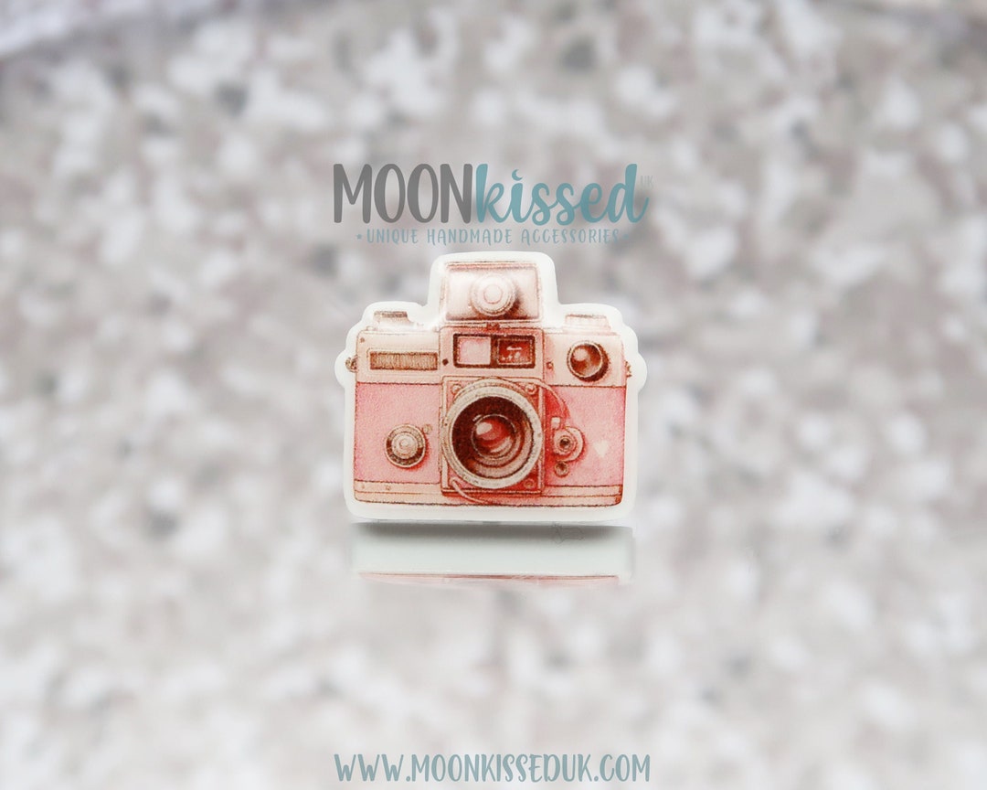 Pink Camera Pin, Photo Badge, Rose Camera Brooch, Silver Tone ...