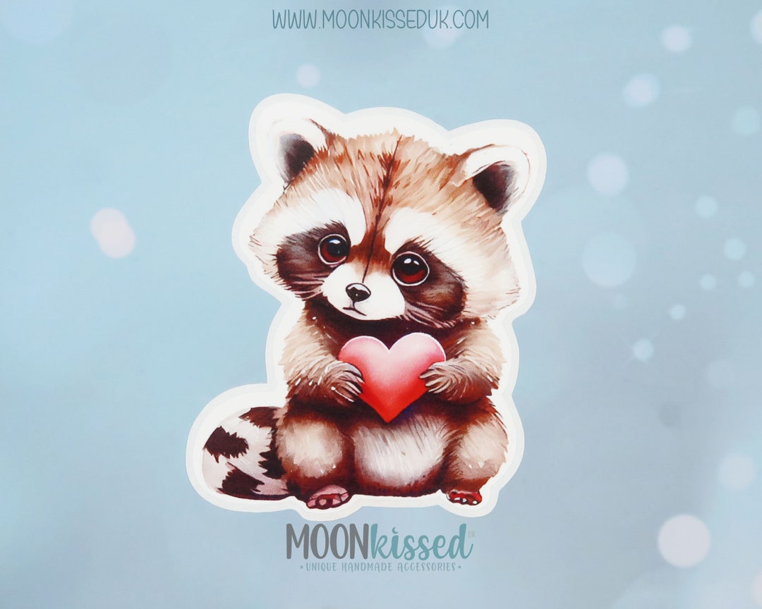 Cute Raccoon Sticker Raccoon Decal Fluffy Raccoon Laptop - Etsy