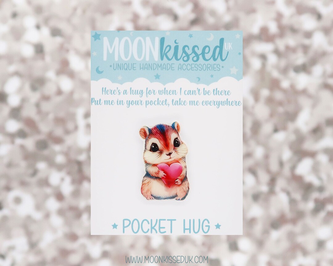 Chipmunk Pocket Hug Cute Squirrel Pocket Charm Acrylic - Etsy