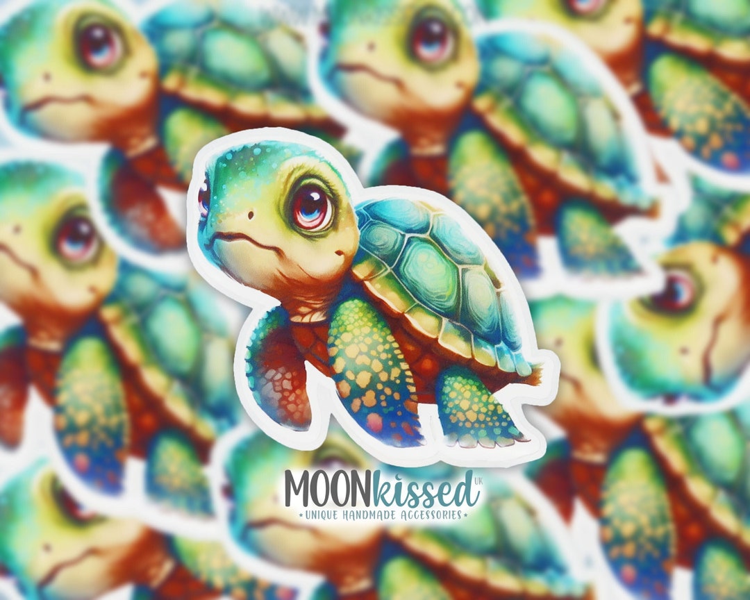 Cute Turtle Sticker Colourful Turtle Decal Green Turtle - Etsy