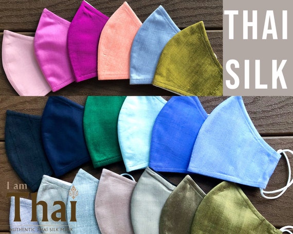 3 Layer Thai Silk Face Mask Muslin Liners Silk Face Mask | Etsy