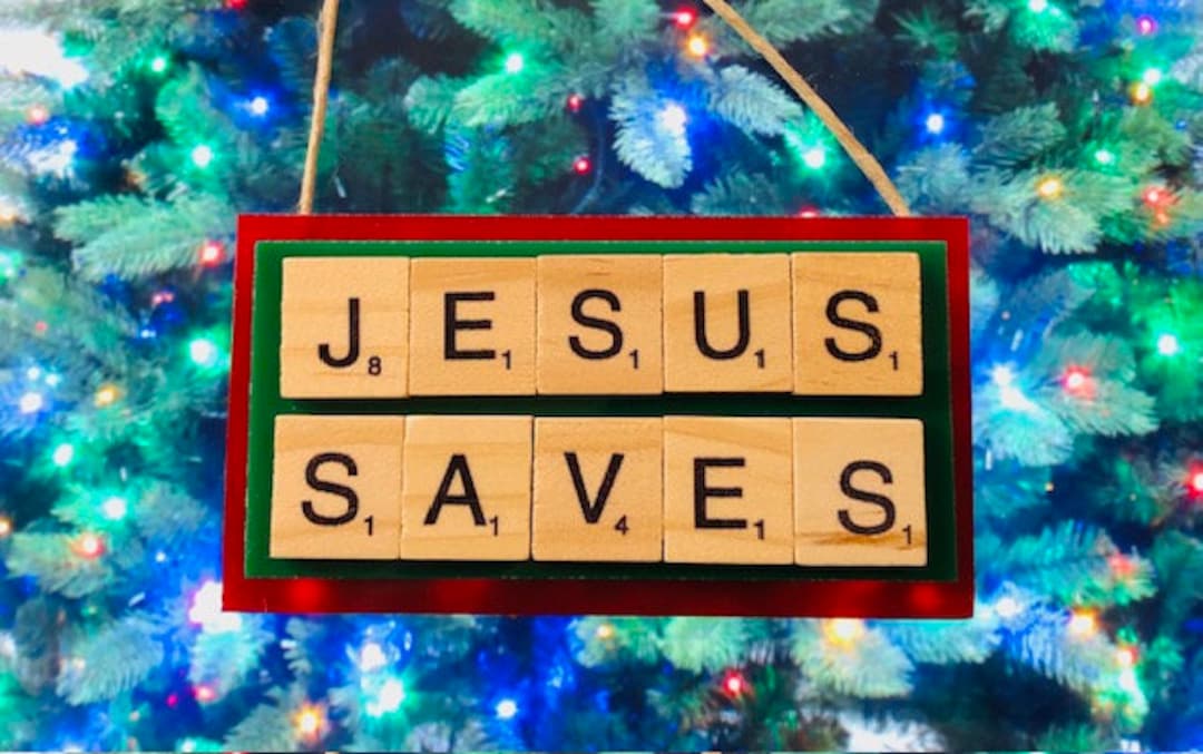 Jesus Saves Christmas Ornament Scrabble Tiles Religious Church - Etsy