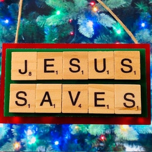 Jesus Saves Christmas Ornament Scrabble Tiles Religious Church - Etsy