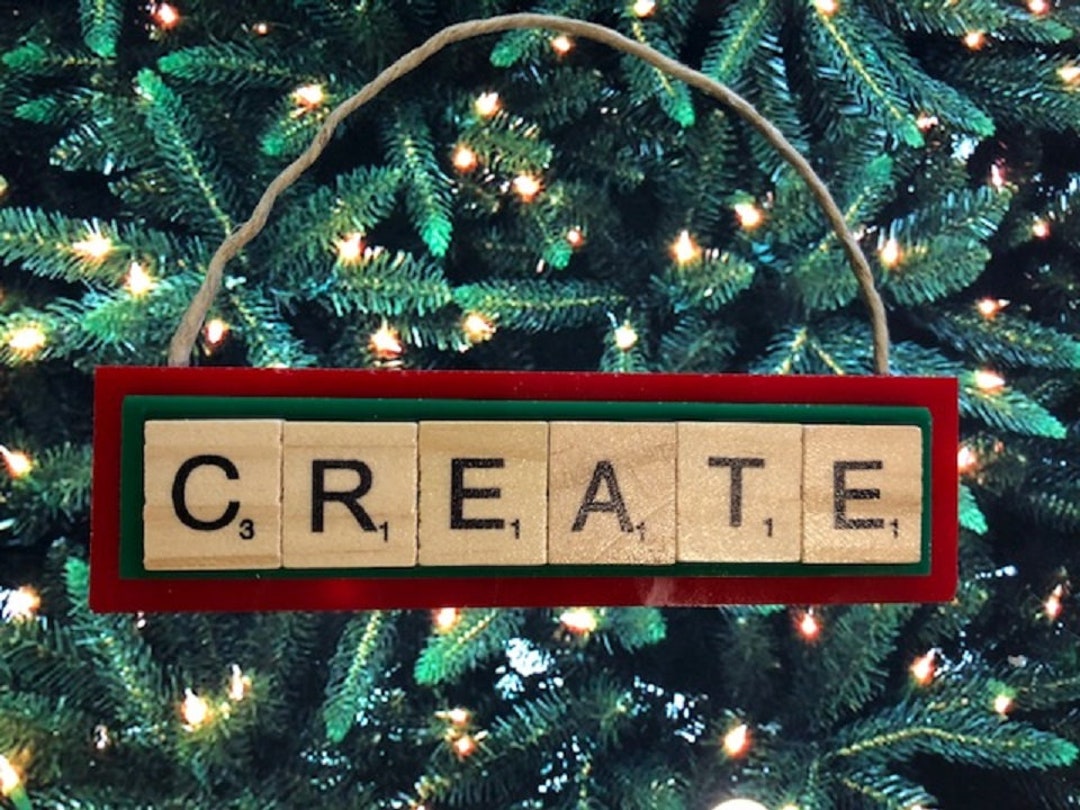 Create Inspire Empower Christmas Ornament Scrabble Tiles Jesus God ...