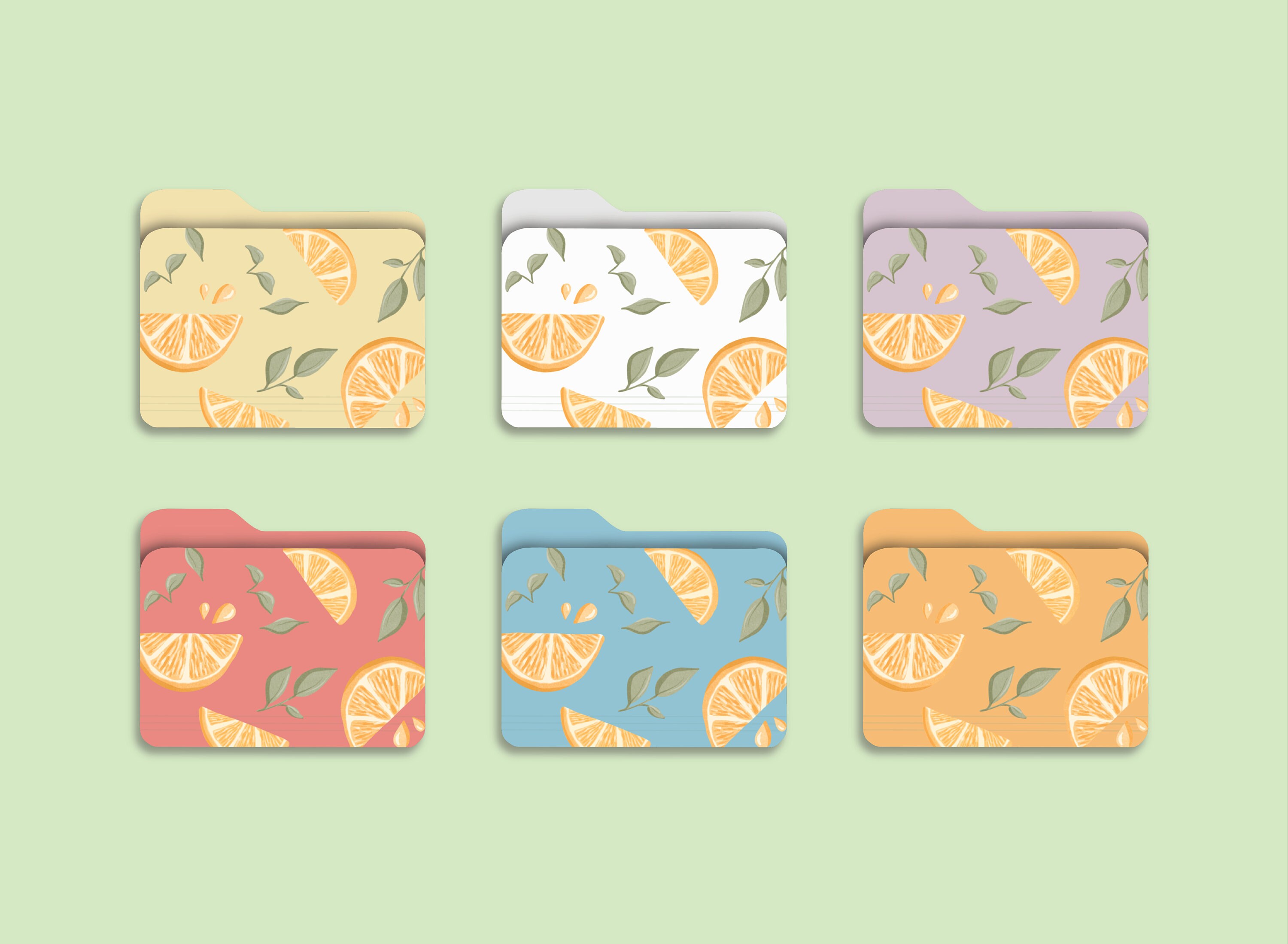 Desktop Folder Summer Fruit File Icons MAC or PC Summer Pattern, Summer ...