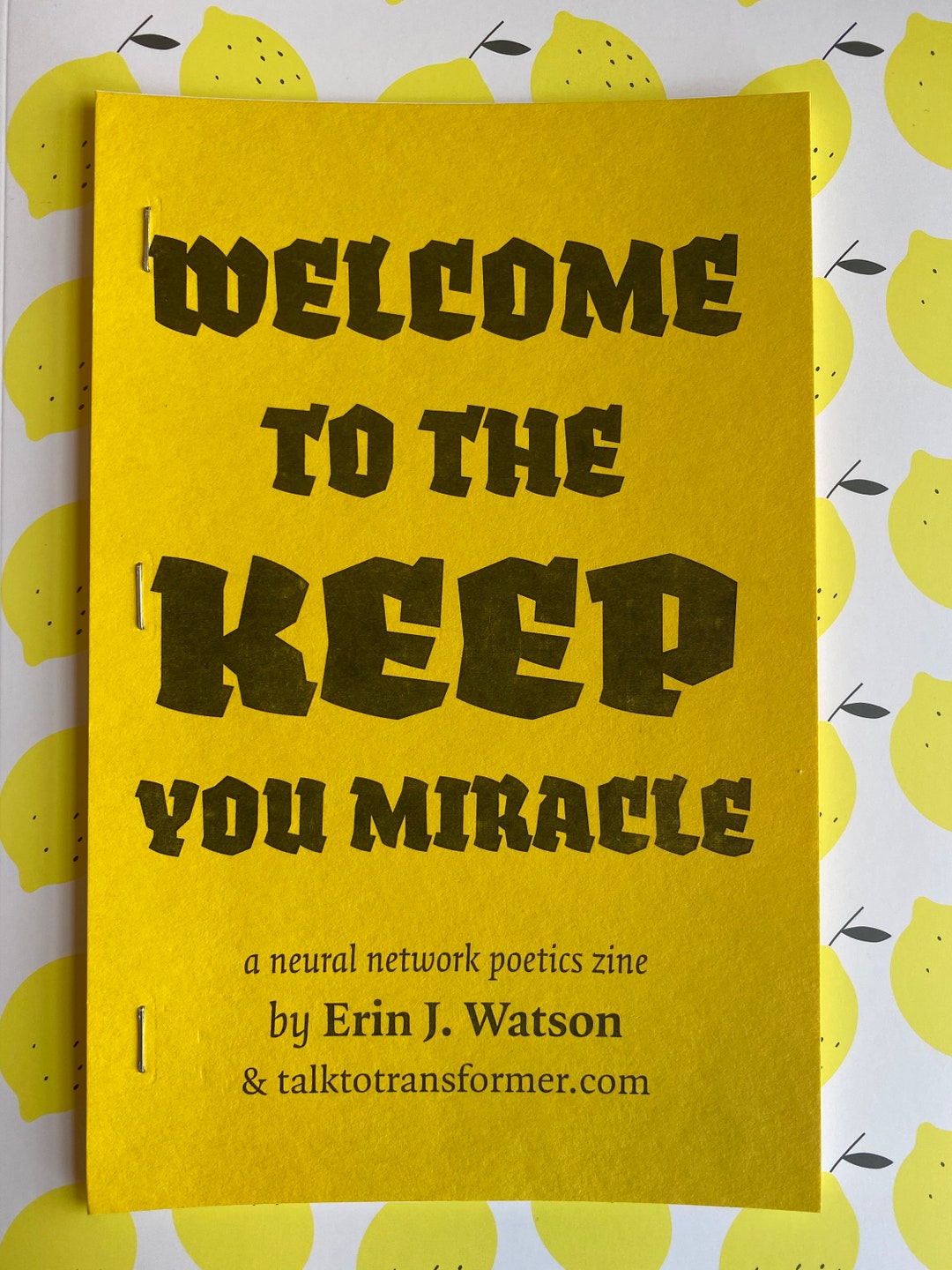 Welcome to the Keep You Miracle: Neural Network Poetry Zine - Etsy
