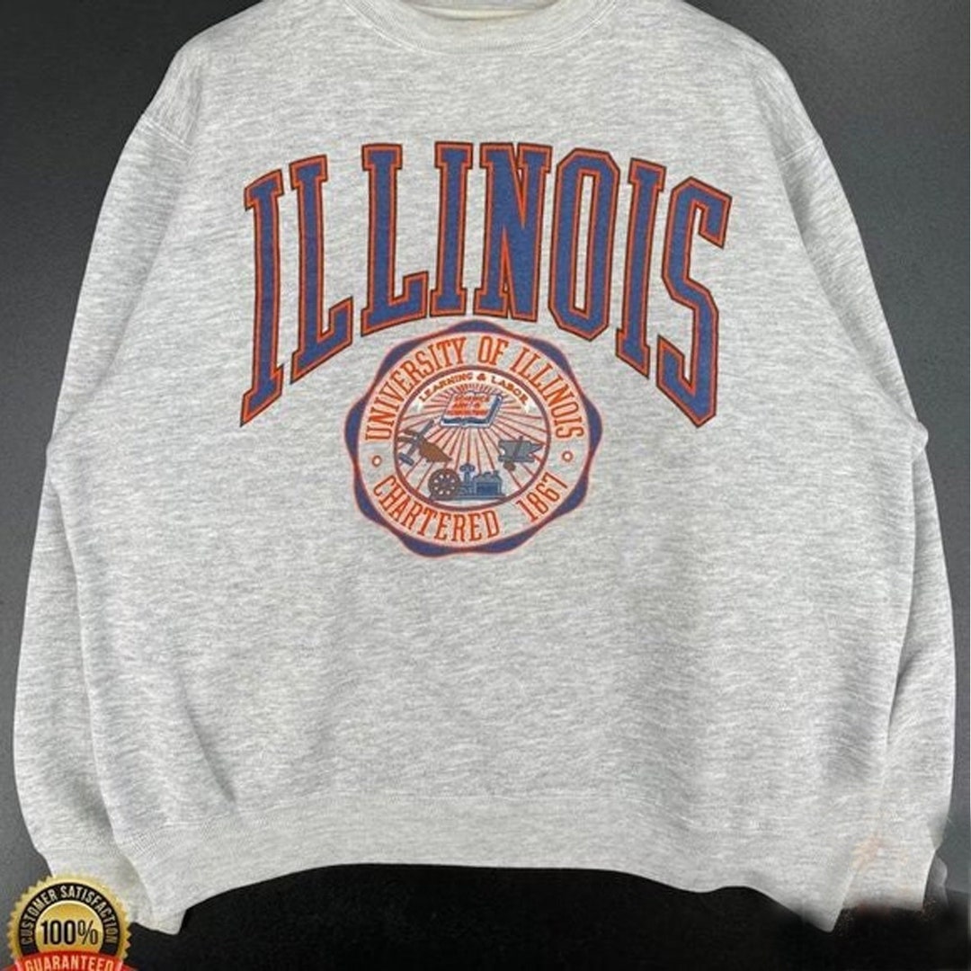 Vintage University of Illinois Logo Sweatshirt NCAA Illinois - Etsy
