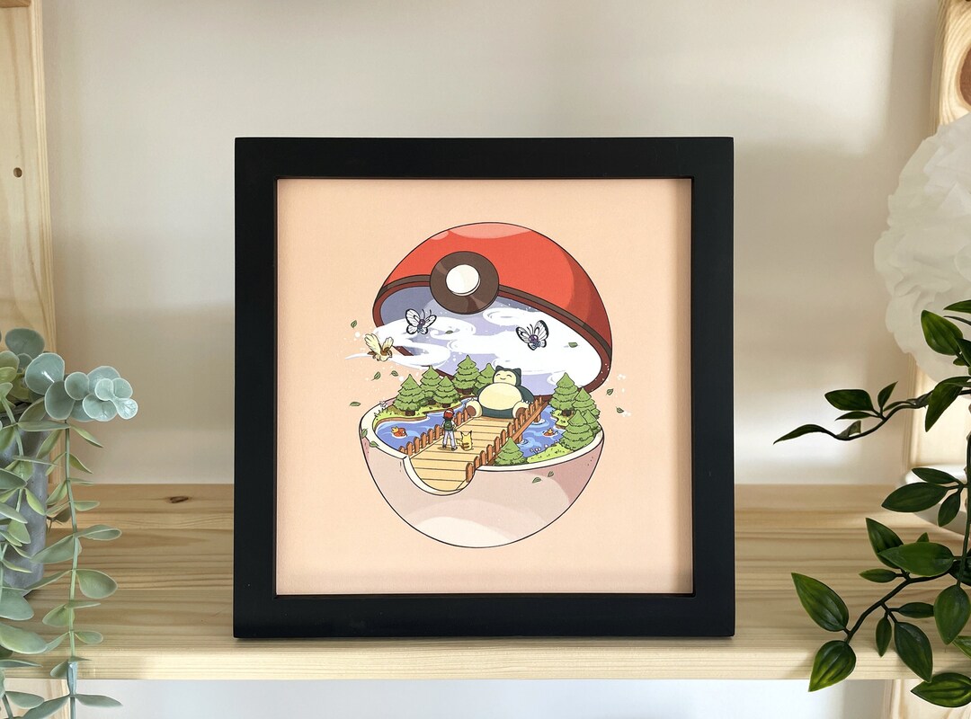 Pokemon Snorlax Terrarium Art Print Pokemon Art Print Fanart Pokemon ...