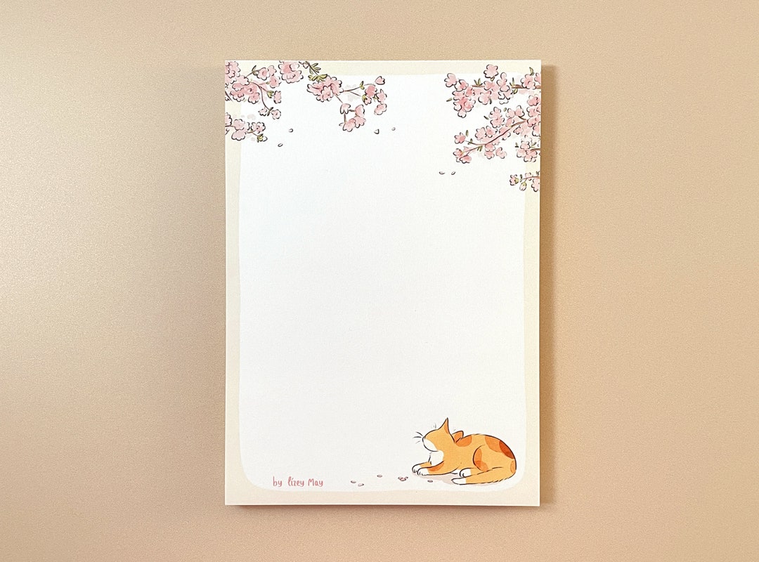 Sakura A6 Notepad | Cute Notepad | Kawaii Notepad | Cute Stationery ...