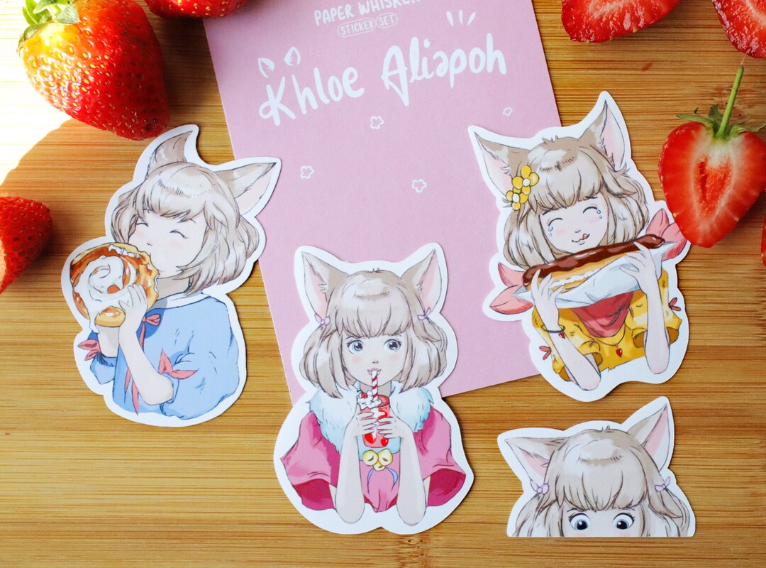 CLEARANCE FFXIV Khloe Aliapoh Sticker Set Cute Die Cut Stickers Kawaii ...