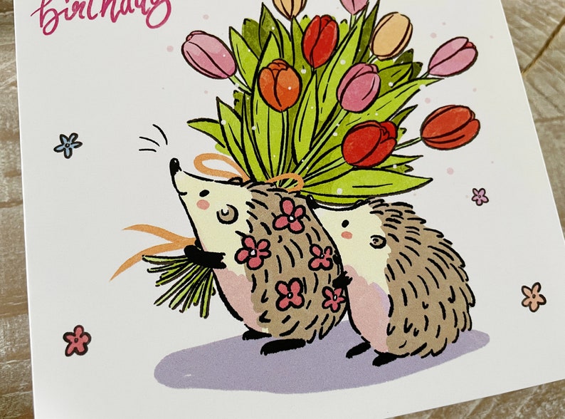 Hedgehog Birthday Card Greetings Card Birthday Card - Etsy