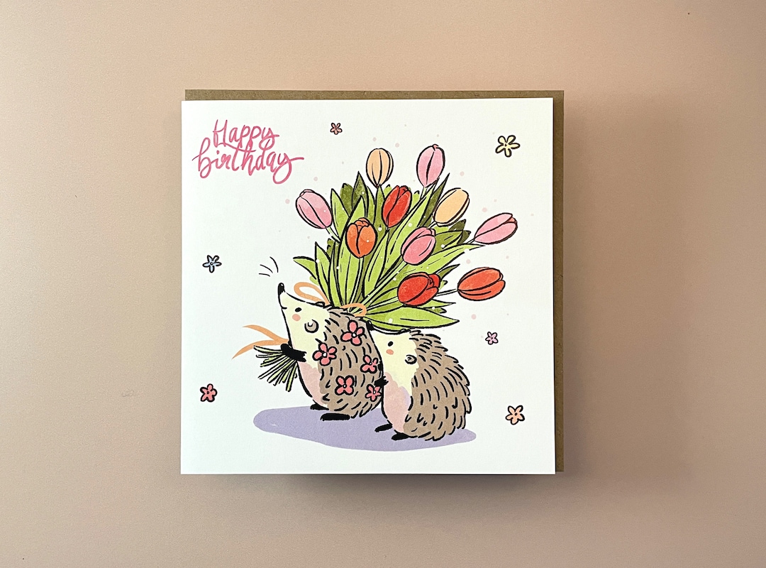 Hedgehog Birthday Card | Greetings Card | Birthday Card | Children's ...
