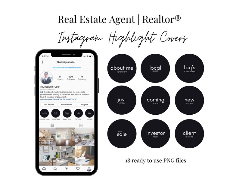 Realtor Highlight Covers | Real Estate Instagram Highlight Covers ...
