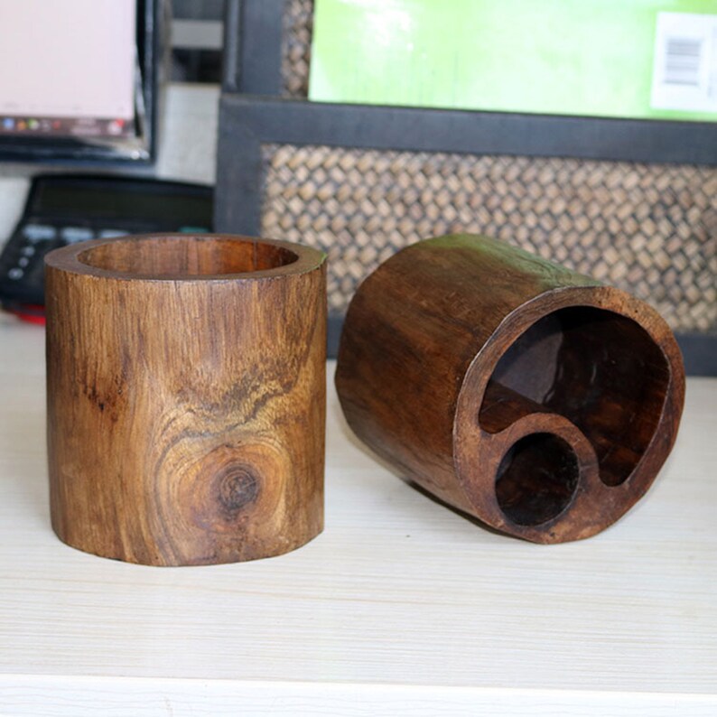 Handmade Vintage Wood Pen Holder for Desk Rustic Pencil | Etsy