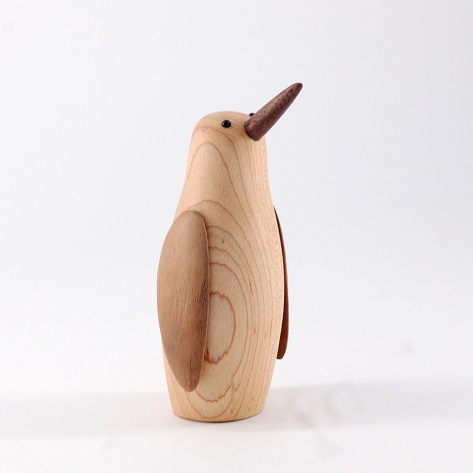 Wood penguin figurine animal statue small ornament home | Etsy