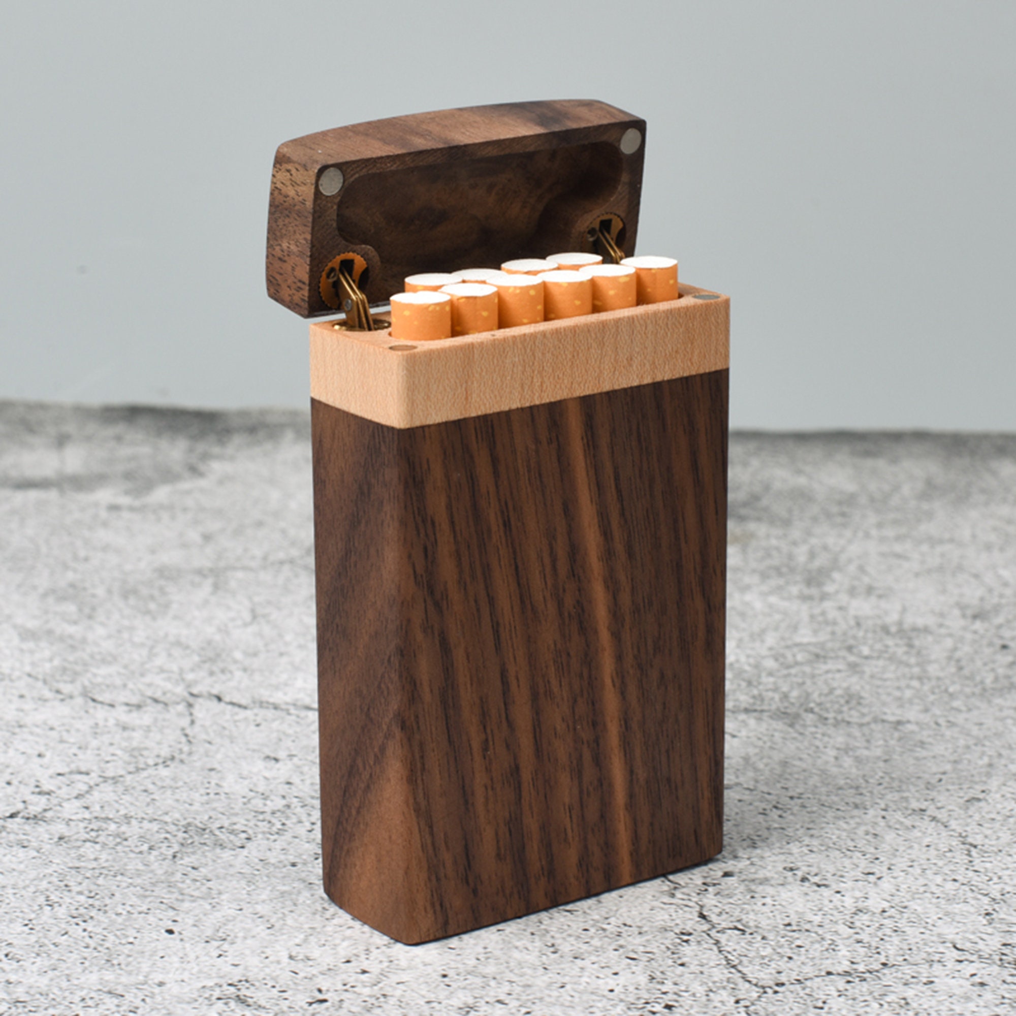 Handmade Walnut Wood Cigarette Case Cigarette Holder Smoker - Etsy ...