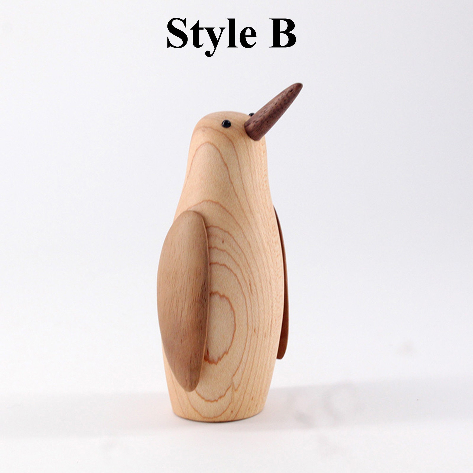 Wood Penguin Figurine Animal Statue Small Ornament Home - Etsy