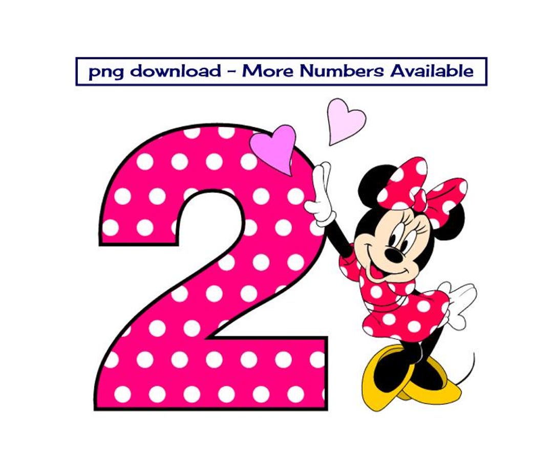 Minnie Birthday Age 2 PNG Instant Download Ready to Print for Shirt ...