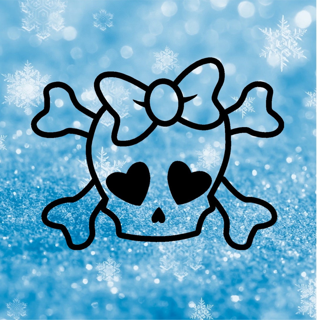 Baby Skull With Bow SVG Download Cut With Sillhouette or Cricut Vinyl ...