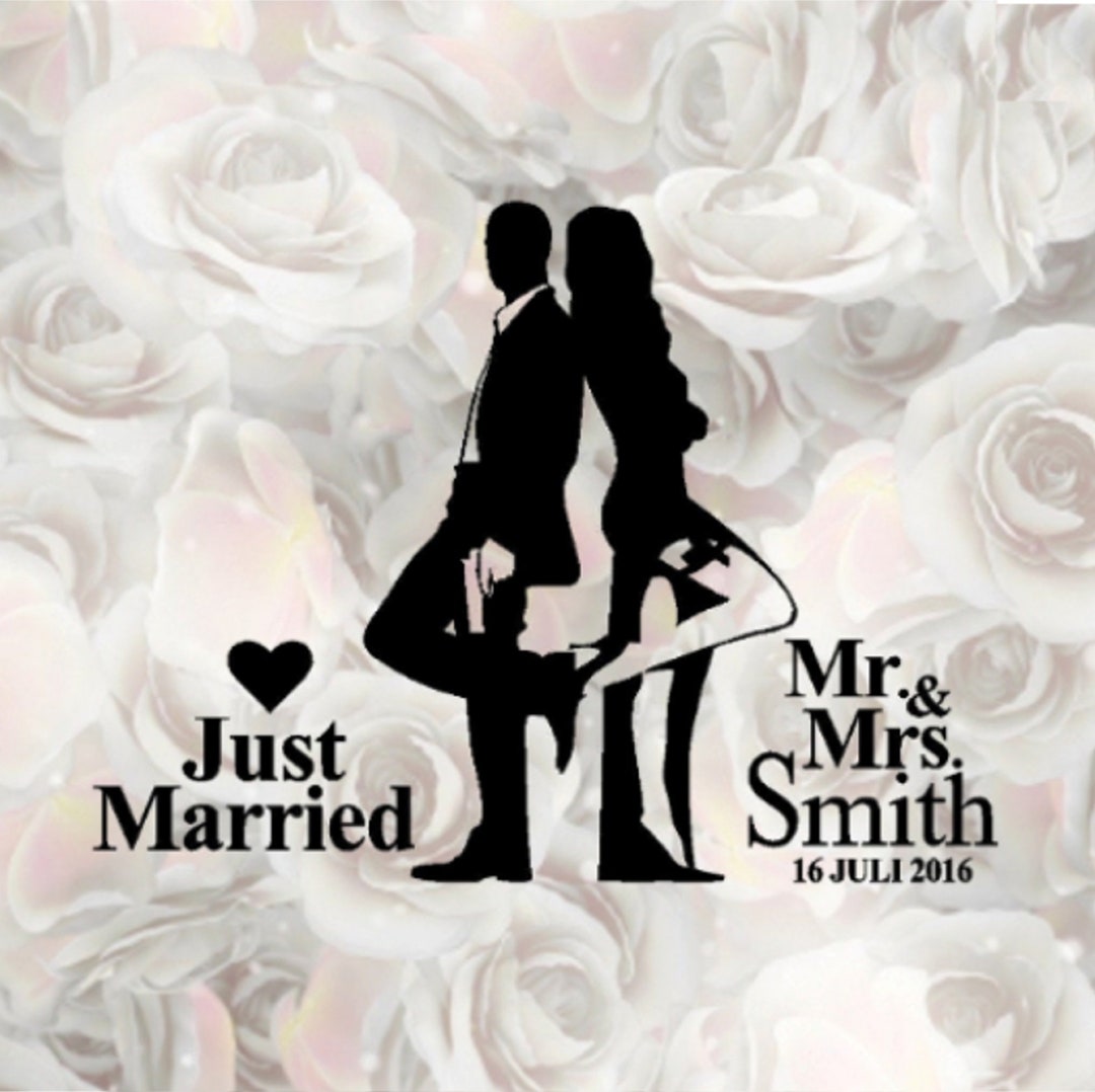 Just Married Mr and Mrs Smith SVG Clipart Download Cut With Sillhouette ...