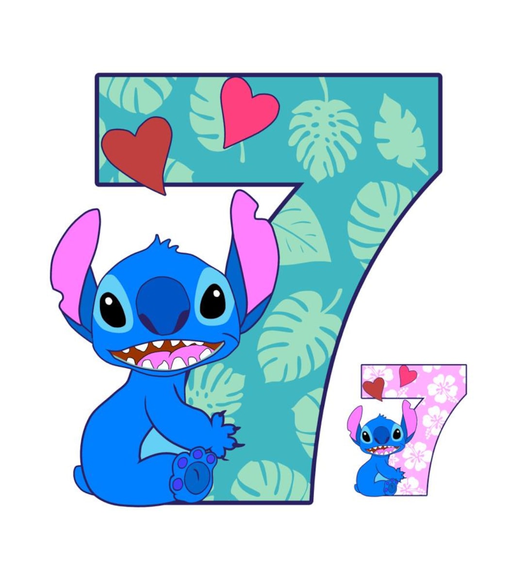Stitch Birthday Age 7 PNG Instant Download Ready to Print for Shirt ...