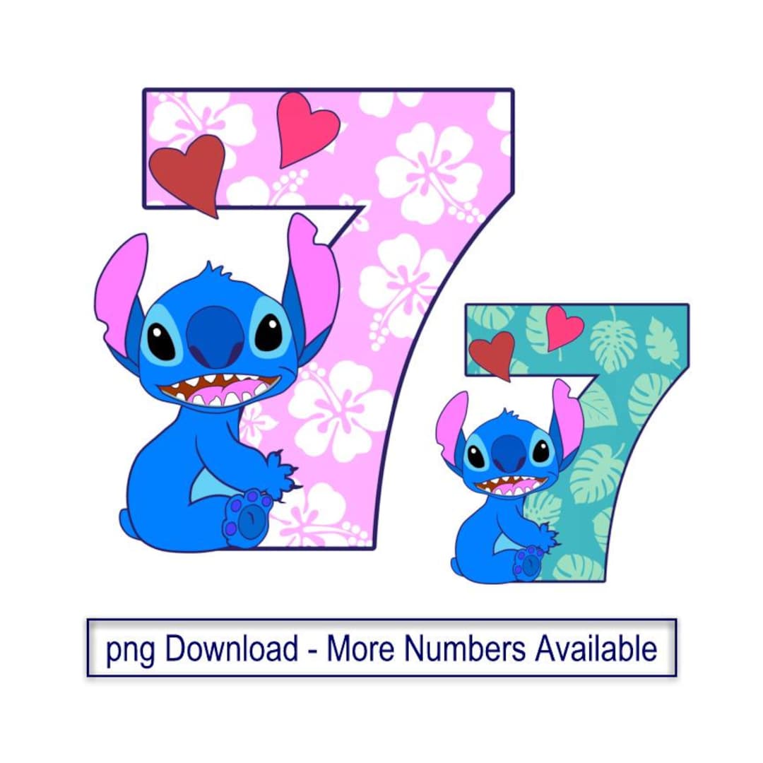 Stitch Birthday Age 7 PNG Instant Download Ready to Print for Shirt ...