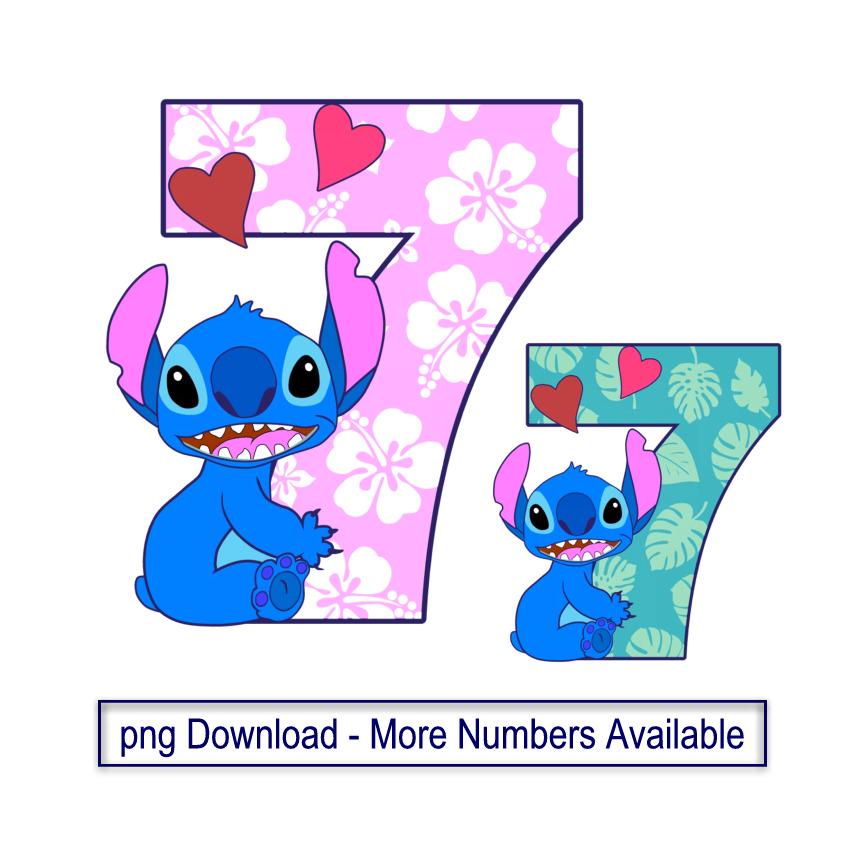 Stitch Birthday Age 7 PNG Instant Download Ready to Print for Shirt ...