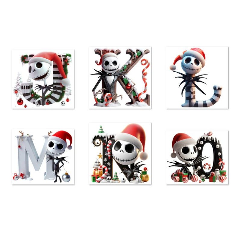 Christmas Alphabet Letters PNG Digital Download Printable Font ...