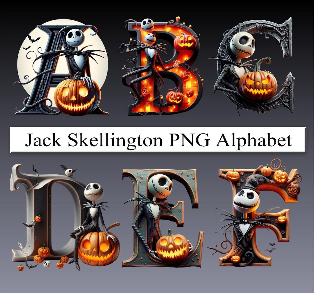 Halloween Alphabet Letters PNG Digital Download Printable Font ...