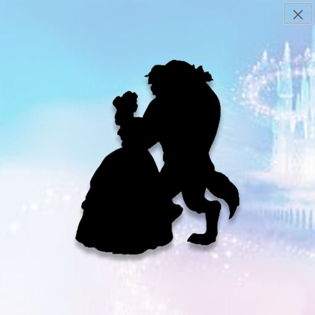 Beauty and Beast SVG Clipart Characters Cut or Print With Sillhouette ...