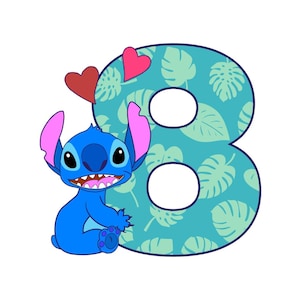 Stitch Birthday Age 8 PNG Instant Download Ready to Print for Shirt ...