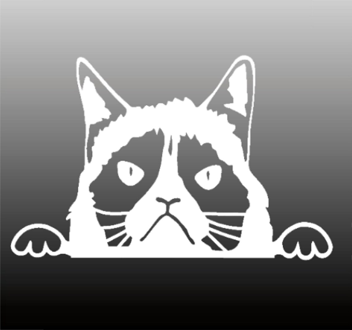 Grumpy Cat SVG Download Cut With Sillhouette or Cricut Vinyl | Etsy