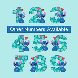 Stitch Birthday Age 1 PNG Instant Download Ready to Print for Shirt ...