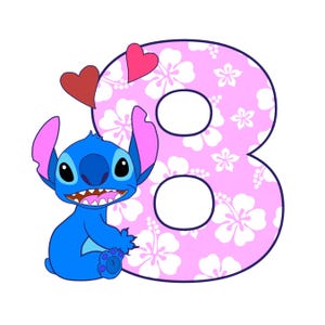 Stitch Birthday Age 8 PNG Instant Download Ready to Print for Shirt ...