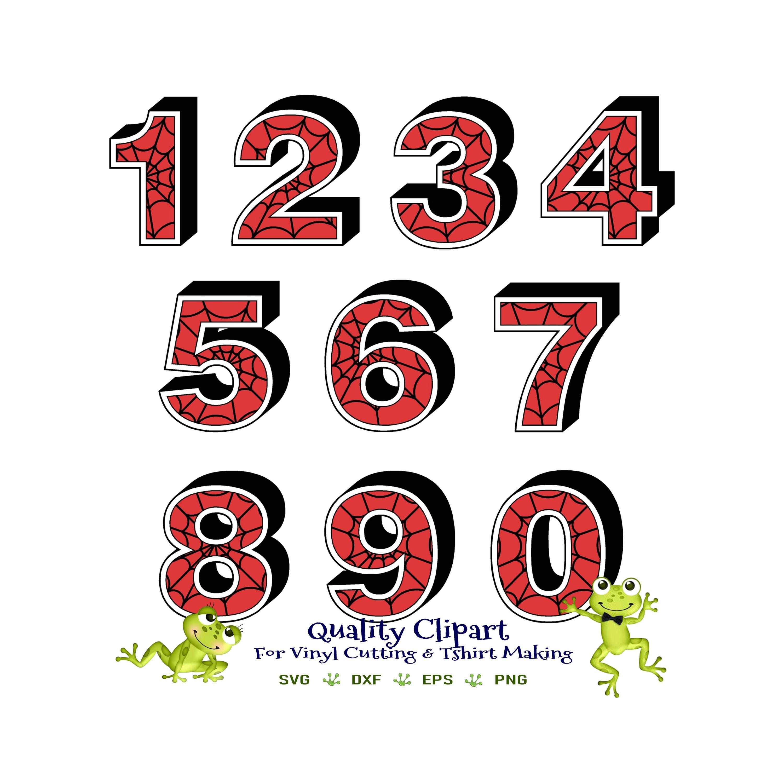 Spiderman SVG Numbers Instant Download Ready to Print for Shirt, Bag ...