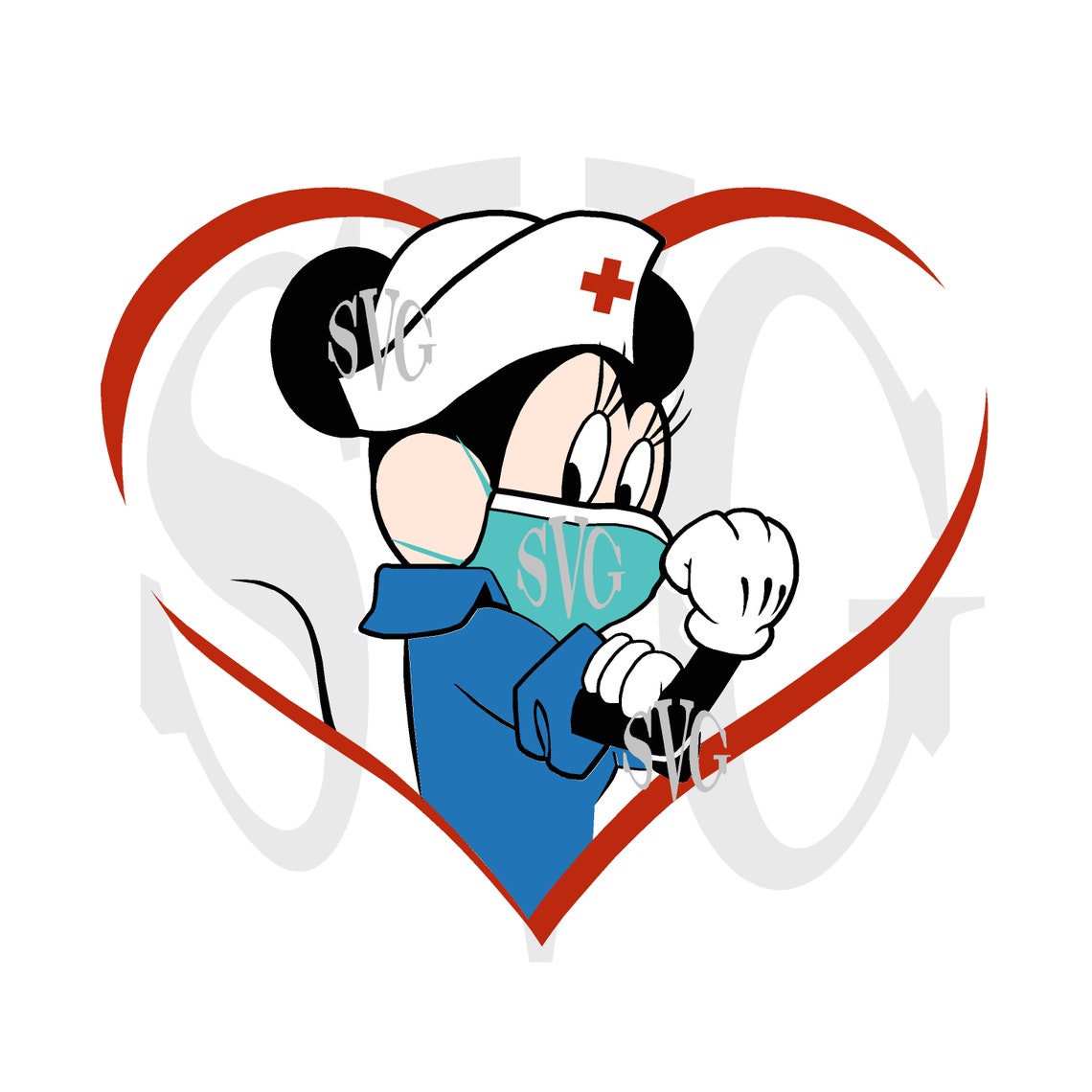 Nurse Minnie Mouse SVG Nurse Strong Woman Super Nurse With Color Change ...
