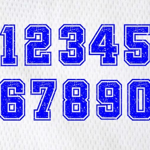 Varsity Numbers PNG Grunge Distressed Numbers 0-9 Instant Download ...