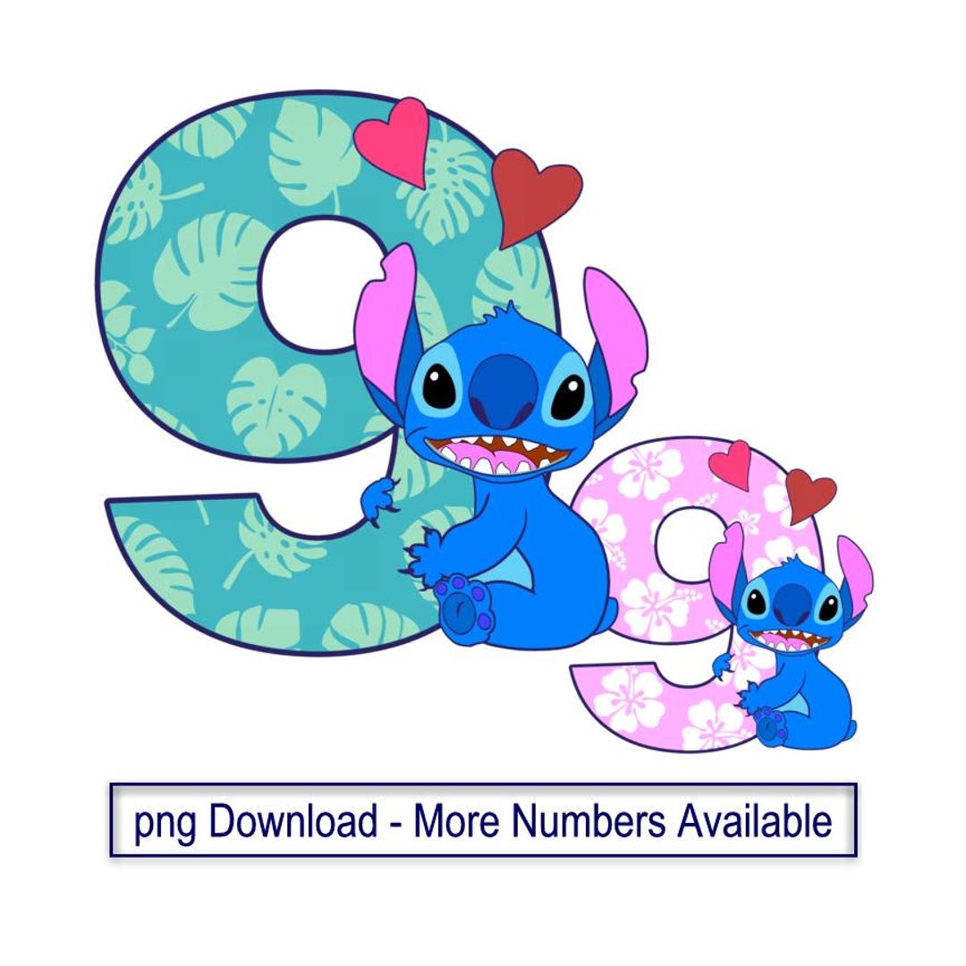 Stitch Birthday Age 9 PNG Instant Download Ready to Print for Shirt ...