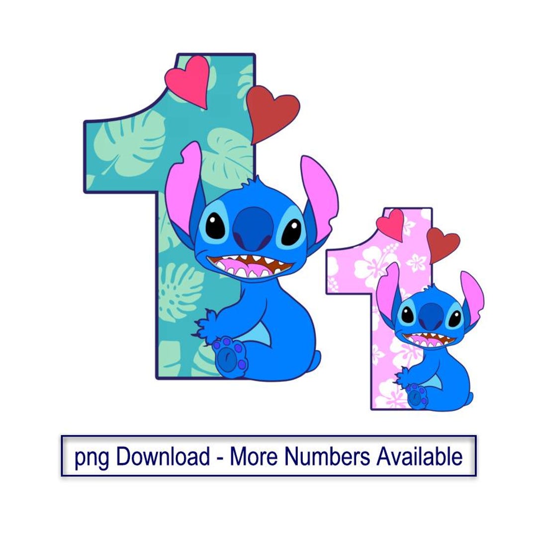 Stitch Birthday Age 1 PNG Instant Download Ready to Print for Shirt ...