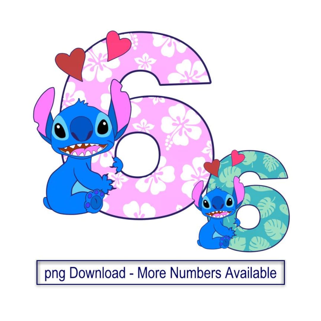 Stitch Birthday Age 6 PNG Instant Download Ready to Print for Shirt ...