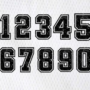 Varsity Numbers PNG Black Grunge Distressed Numbers 0-9 Instant ...