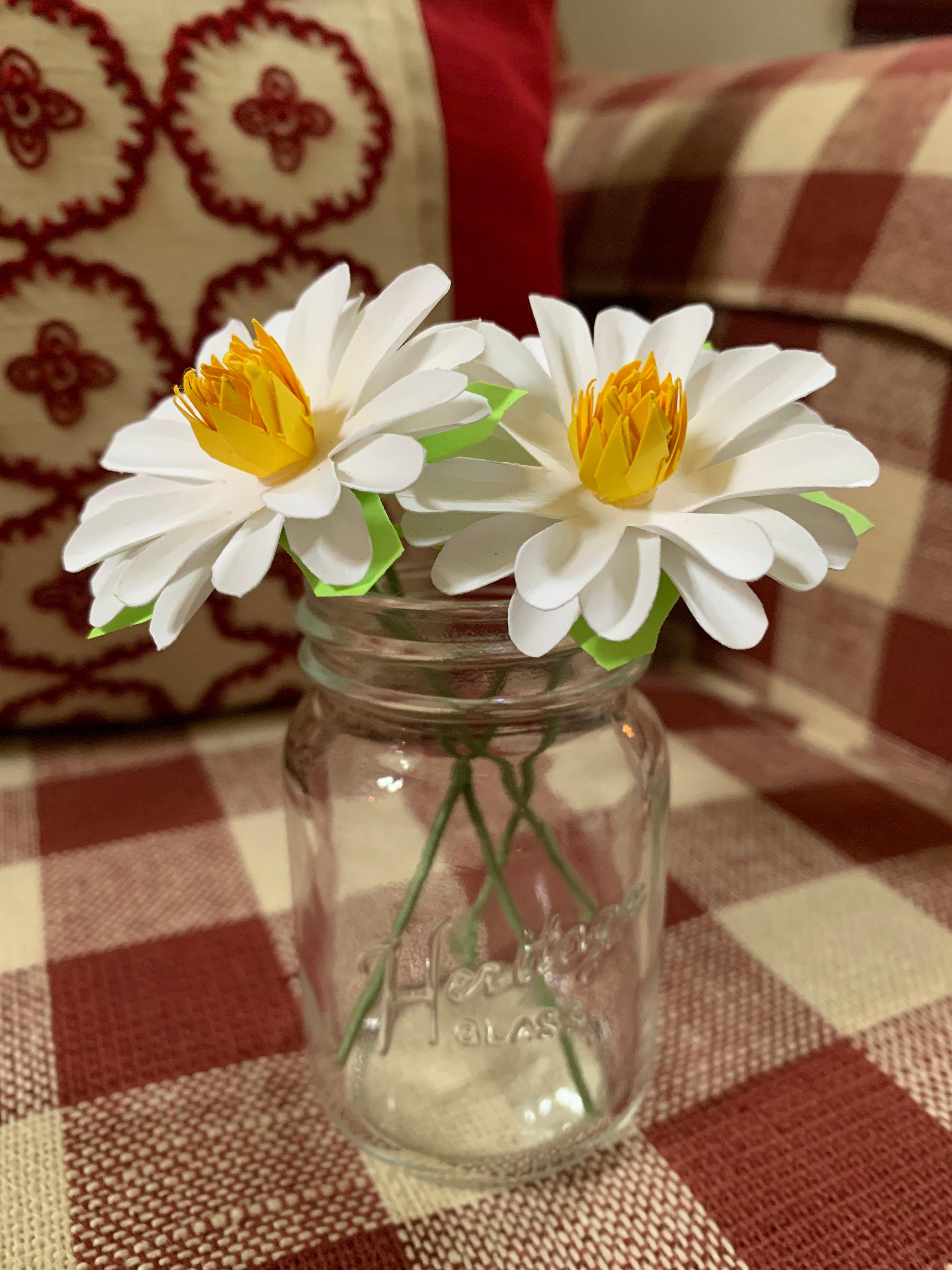 Paper Flower Daisies in Mason Jar Daisy Bouquet Mini Flower - Etsy