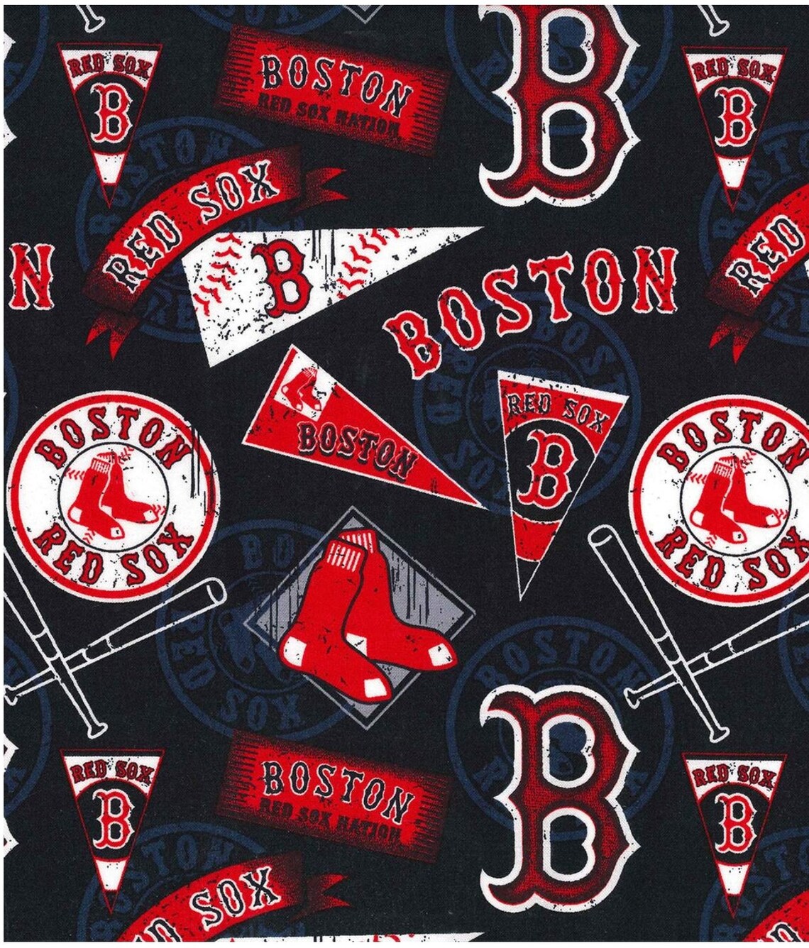 1 Yard Boston Red Sox Cotton Fabric Vintage Price per 1 Yard - Etsy