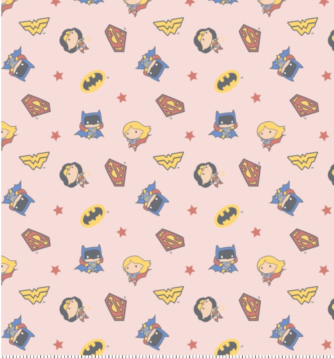 1 Yard DC Comics Cotton Fabric Girl Heroes Toss - Price per 1 Yard - Etsy